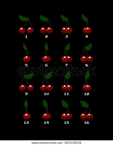 Sprite Sheet Spinning Game Item Cherry Stock Vector (Royalty Free ...