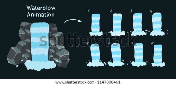 Sprite Sheet Waterfall Waterfall Animation Game Stock Vector (Royalty ...