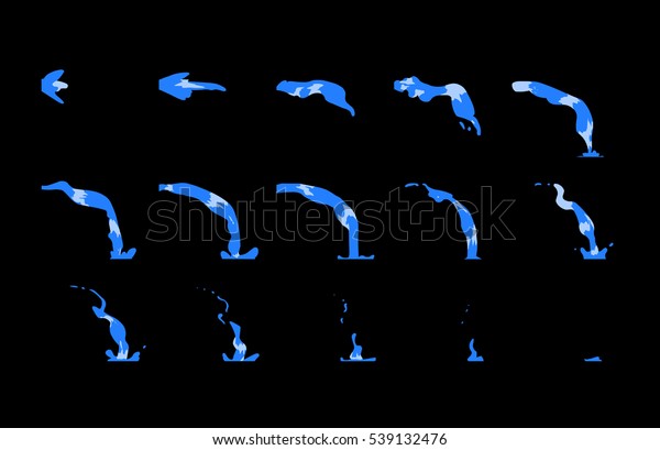 Sprite Sheet Waterfall Water Jet Fountain Stock Vector (Royalty Free ...