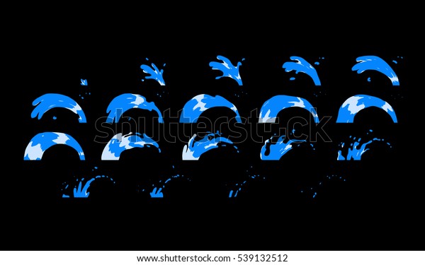 Sprite Sheet Waterfall Water Jet Fountain Stock Vector (Royalty Free ...