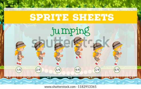 Sprite Sheets Jumping Template Illustration Stock Vector (Royalty Free ...