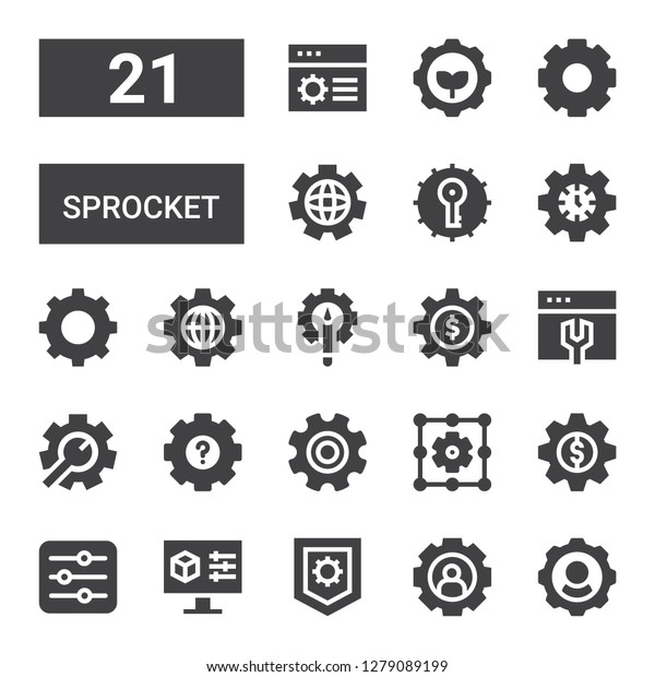 Sprocket Icon Set Collection 21 Filled Stock Vector (Royalty Free ...