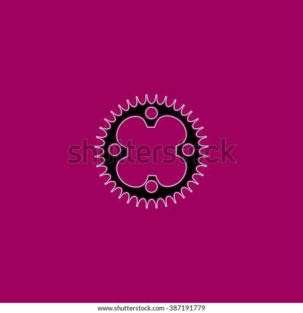 Sprockets Flat Symbol Pictogram Over Purple Stock Vector (Royalty Free ...