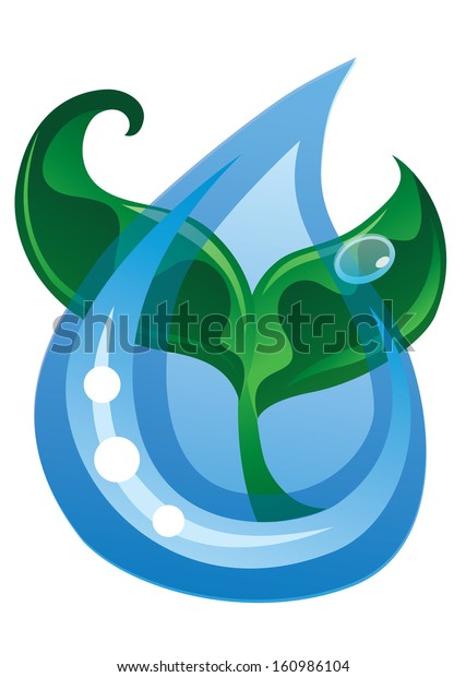Sprout Water Drop Stock Vector (Royalty Free) 160986104 | Shutterstock