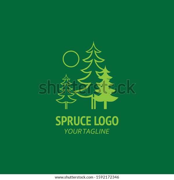 Spruce Logo Template Green Bckground Vector Stock Vector (Royalty Free ...