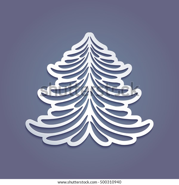 Spruce Tree Cut Out Paper Firtree Stock Vector (Royalty Free) 500310940