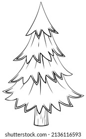 Spruce Tree Element Coloring Page Cartoon Stock Vector (Royalty Free ...