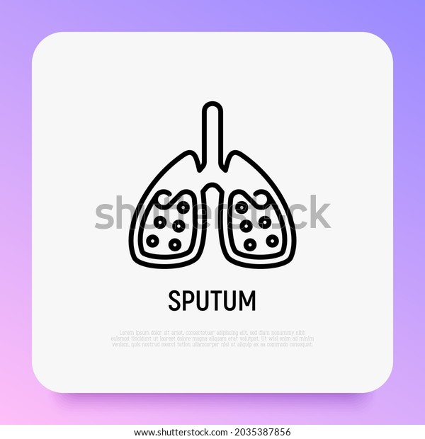 Sputum Lungs Thin Line Icon Symptom Stock Vector (Royalty Free ...