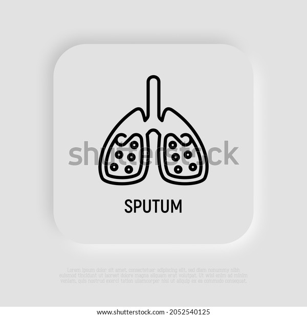 Sputum Lungs Thin Line Icon Symptom Stock Vector (Royalty Free ...