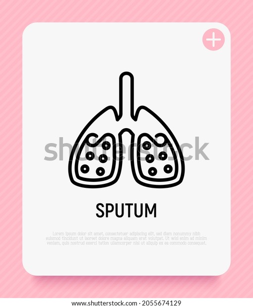 Sputum Lungs Thin Line Icon Symptom Stock Vector (Royalty Free ...