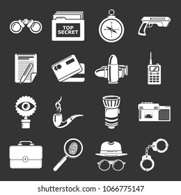 Spy Icons Set Vector White Isolated Stock Vector (Royalty Free ...