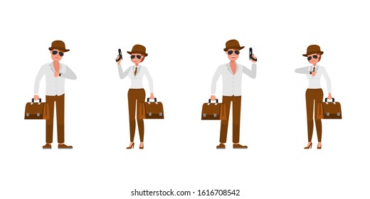 Spy Secret Agent Character Vector Design Stock Vector (Royalty Free ...