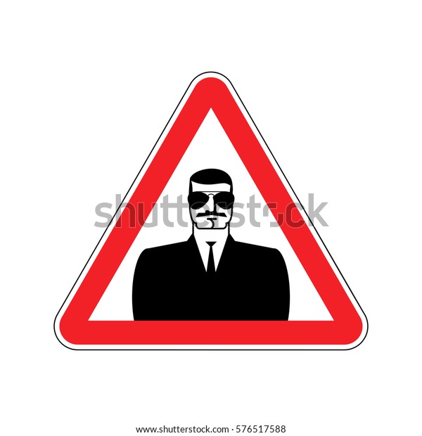 Spy Warning Sign Red Secret Agent Stock Vector (Royalty Free) 576517588 ...