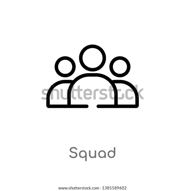 Squad Vector Line Icon Simple Element Stock Vector (Royalty Free ...