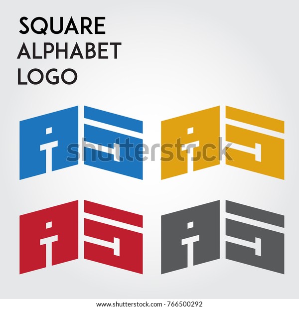 Square Alphabet Logo Font Logo Stock Vector (Royalty Free) 766500292