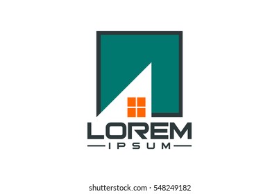 Square Architecture Icon Symbol Logo Outline Stock Vector (Royalty Free ...