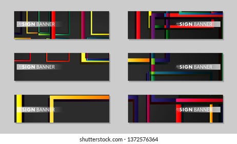 Square Banner Vector Collection Colorful Brights Stock Vector (Royalty ...