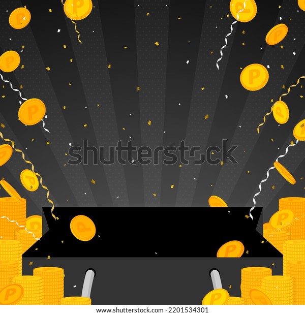 Square Black Background Shopping Bag Piles Stock Vector (Royalty Free ...