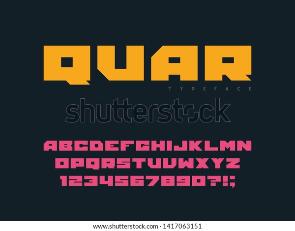 Square Block Font Latin Alphabet Letters Stock Vector (Royalty Free ...
