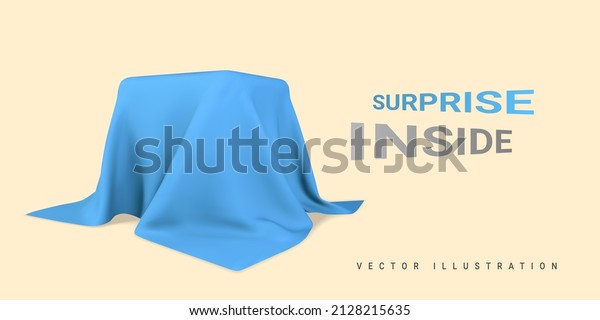 Square Box Covered Realistic Blue Silk Stock Vector (Royalty Free ...