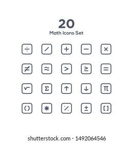 Square Box Math Icons Set Collection Stock Vector (royalty Free) 1492064546