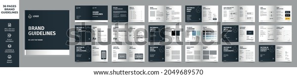 Square Brand Guideline Template Simple Style Stock Vector (Royalty Free ...