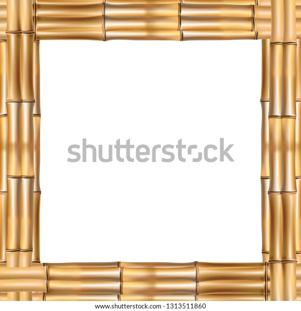 Square Brown Wooden Border Frame Made Stock Vector (Royalty Free ...