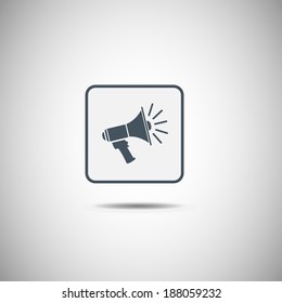 Square Button Megaphone Loudspeaker Icon Stock Vector (Royalty Free ...
