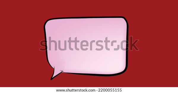Square Chat Baloon Icon Pink Speach Stock Vector (Royalty Free ...