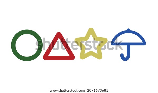 Square Circle Star Umbrella Shapes On Stock Vector (Royalty Free ...