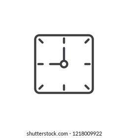 Square Clock Outline Icon Linear Style Stock Vector (Royalty Free ...