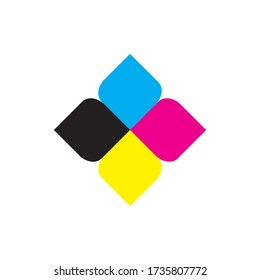 Square Cmyk Color Logo Design Vector Stock Vector (Royalty Free ...