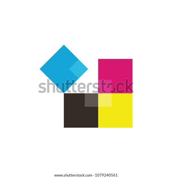 Square Cmyk Color Logo Design Vector Stock Vector (Royalty Free) 1079240561