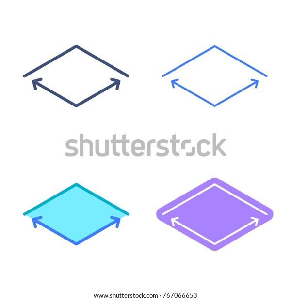 Square Concept Linear Symbols Area Acreage Stock Vector (Royalty Free ...