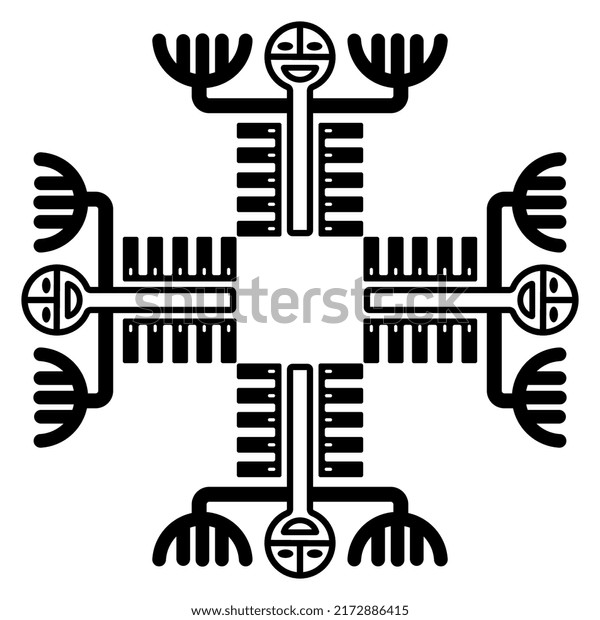 Square Cross Design Ethnic Polynesian Tribal Stock Vector (Royalty Free ...