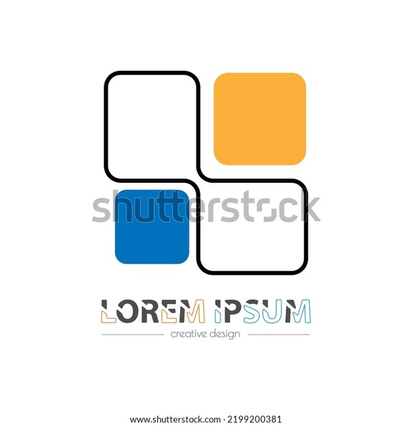 Square Divided Into Parts Geometric Template Stock Vector (Royalty Free ...