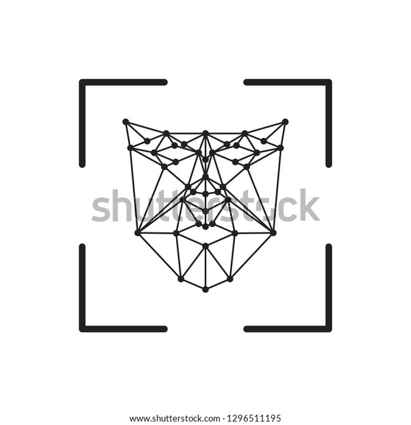 Square Facial Recognition Identification Scan Line Stock Vector ...