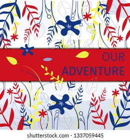 Square Flat Banner Our Adventure Travel Stock Vector (Royalty Free ...