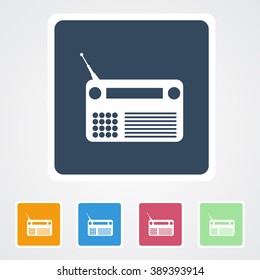 Square Flat Buttons Icon Radio Transistor Stock Vector (Royalty Free ...