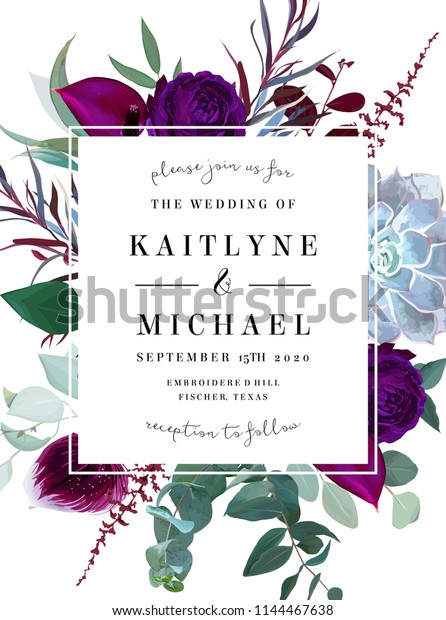 Square Floral Label Frame Arranged Leaves Stock Vector (Royalty Free ...