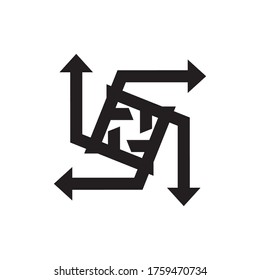 Square Four Rotation Arrow Logo Design Stock Vector (Royalty Free ...