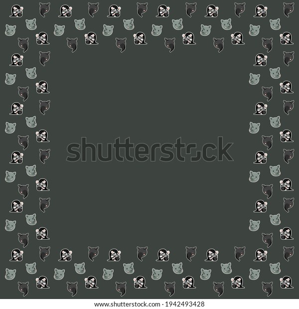 Square Frame Cute Little Smiling Cartoon Stock Vector (Royalty Free ...