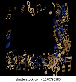 Square Frame Musical Symbols Creative Background Stock Vector (Royalty ...