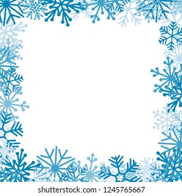 Square Frame Snowflakes On White Background Stock Vector (Royalty Free ...