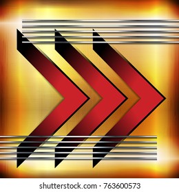 Square Gold Metallic Background Red Triangles Stock Vector (Royalty ...
