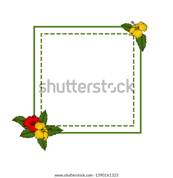 Square Green Frame Hand Drawn Red Stock Vector (Royalty Free ...