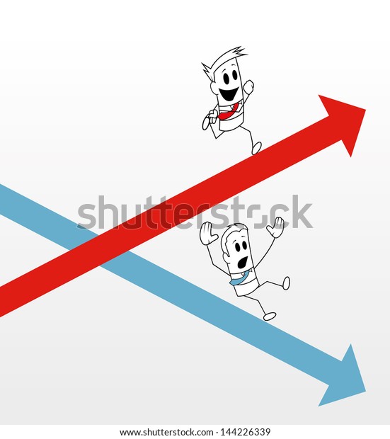 Square Guys Rise Fall Arrows Stock Vector (Royalty Free) 144226339 ...