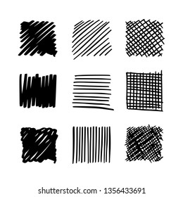 Square Hand Drawn Set Ink Marker Stock Vector (Royalty Free) 1356433691 ...