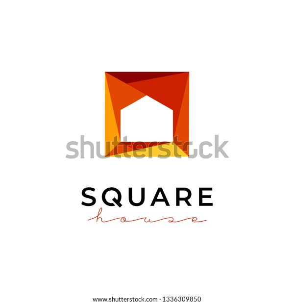 Square House Logo Template Real Estate Stock Vector (Royalty Free ...