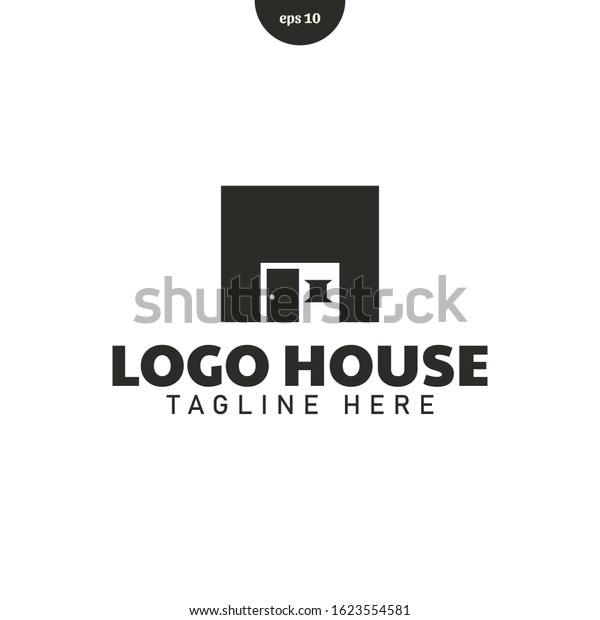 Square House Logo Vector Illustration Home Stock Vector (Royalty Free ...